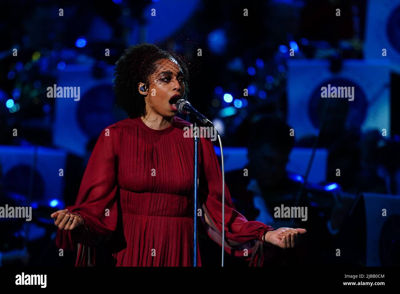 Celeste performs during the BBC's Platinum Party at the Palace staged ...