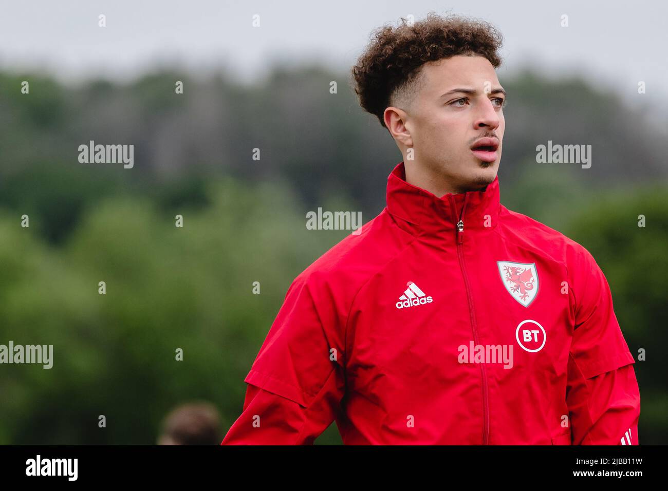 PONTYCLUN, WALES - 04 JUNE 2022: Wales' Ethan Ampadu during a training ...