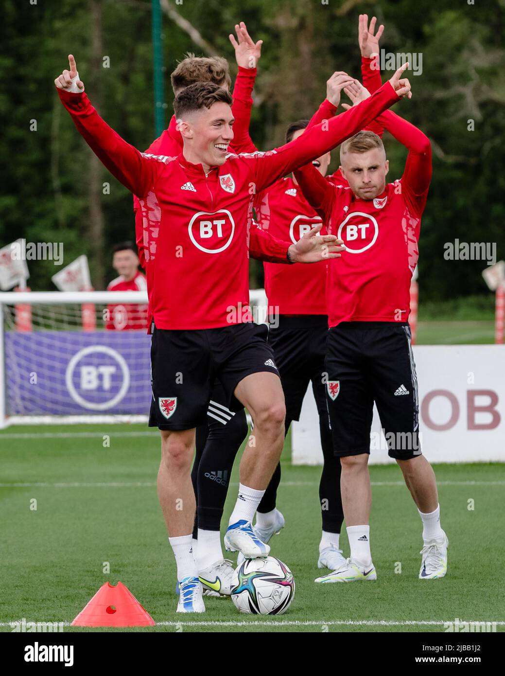 PONTYCLUN, WALES - 04 JUNE 2022: Wales' Harry Wilson and Wales' Joe ...