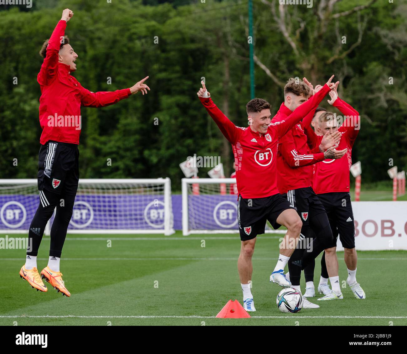 PONTYCLUN, WALES - 04 JUNE 2022: Wales' Ethan Ampadu, Wales' Harry ...