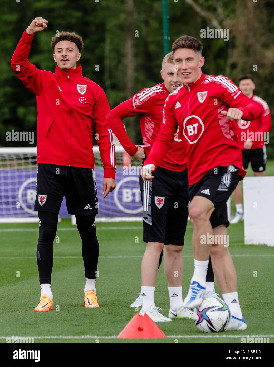 PONTYCLUN, WALES - 04 JUNE 2022: Wales' Ethan Ampadu during a training ...