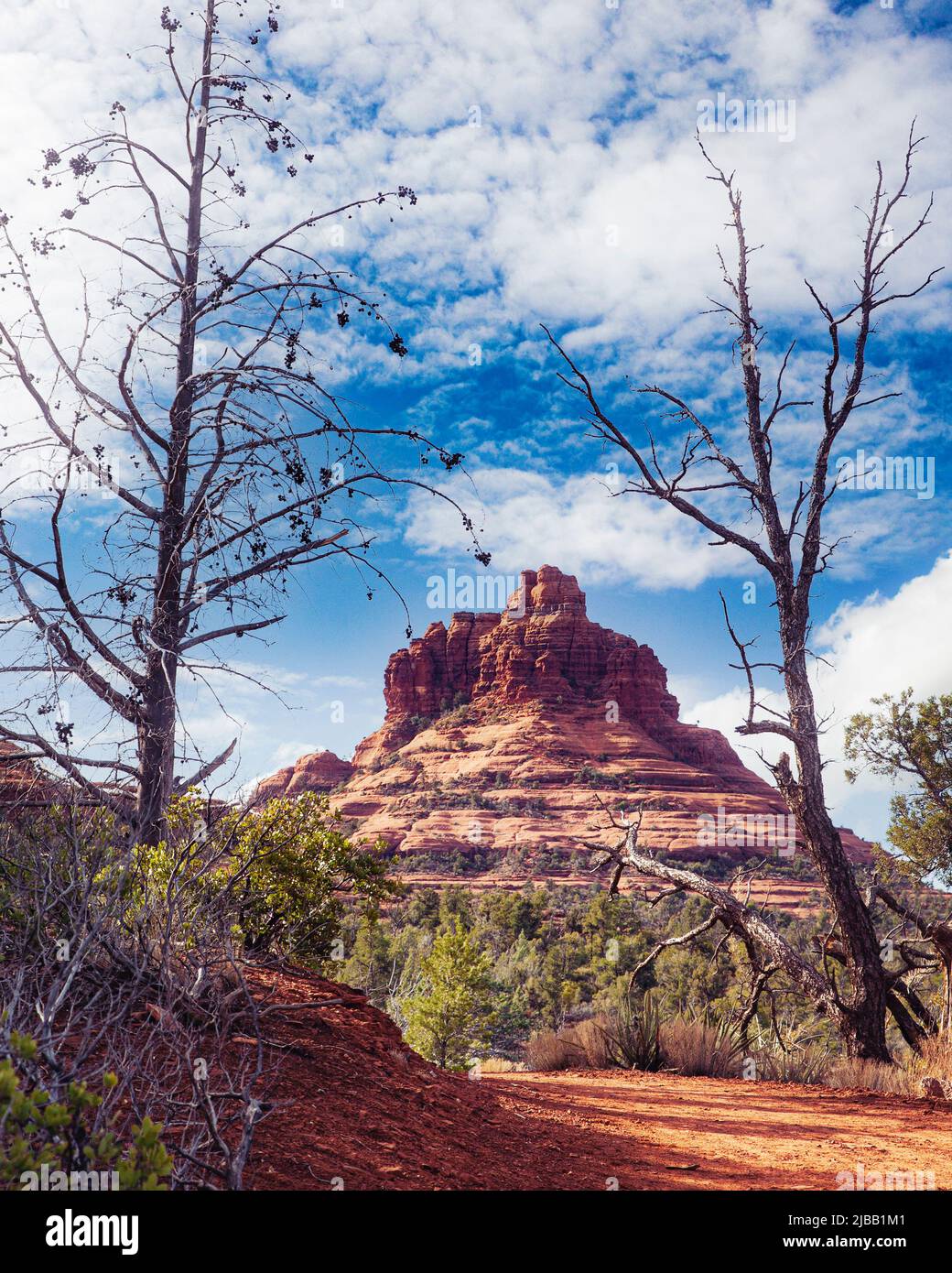 The Bell Rock trail winds gradually up to Bell Rock in Sedona, Arizona ...