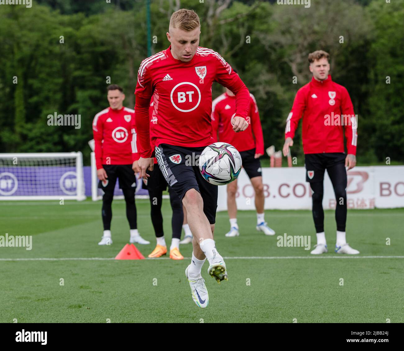 PONTYCLUN, WALES - 04 JUNE 2022: Wales' Joe Morrell during a training ...