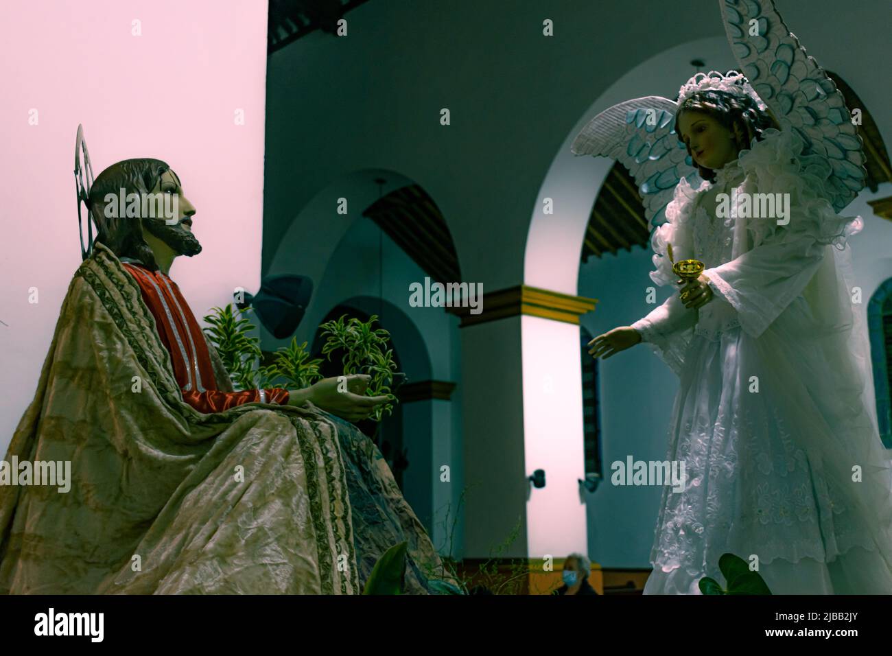 catholic images decorated inside a church during holy week Stock Photo ...