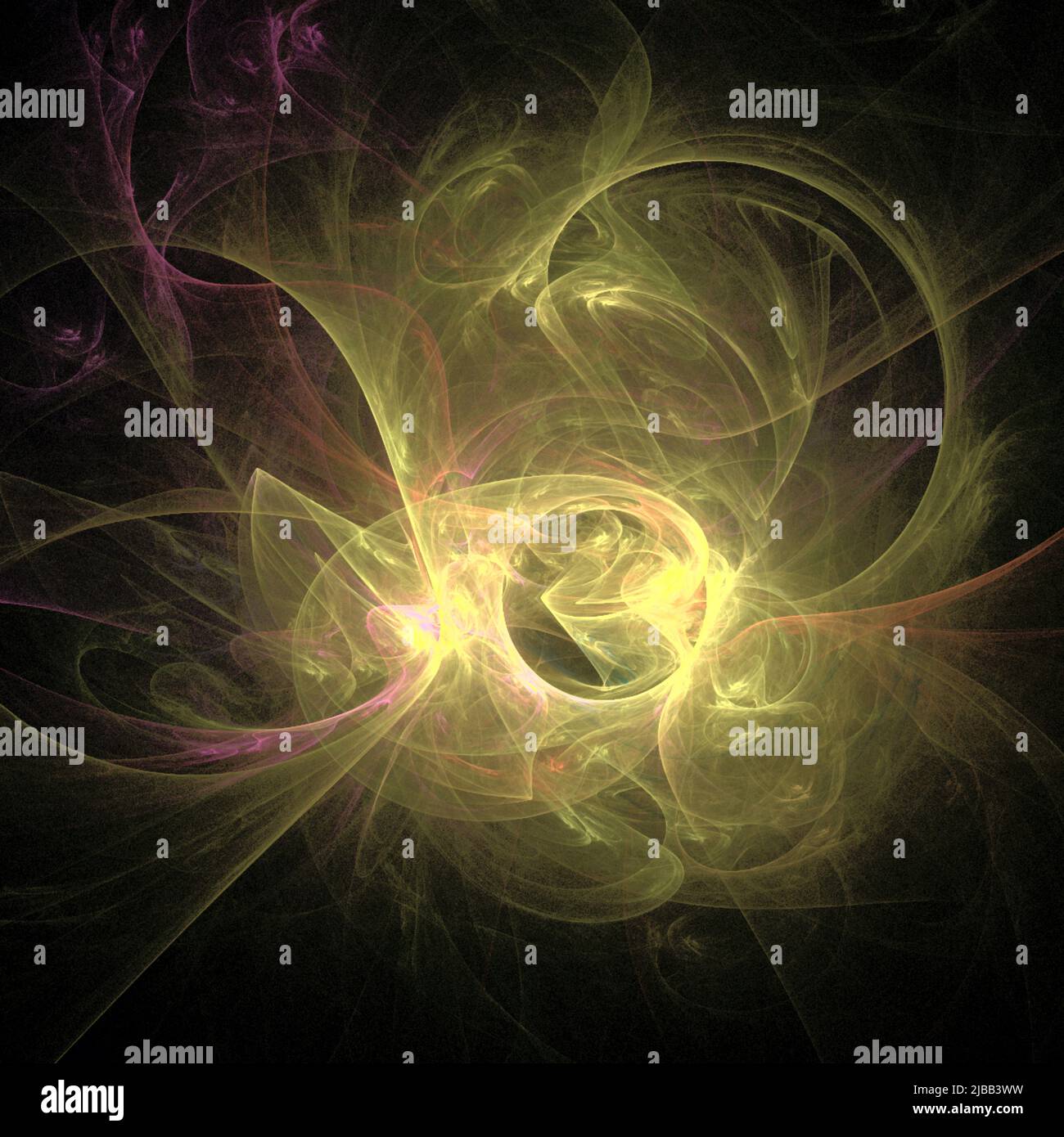 fantastic space illustration of a yellow-hot planet on a black ...