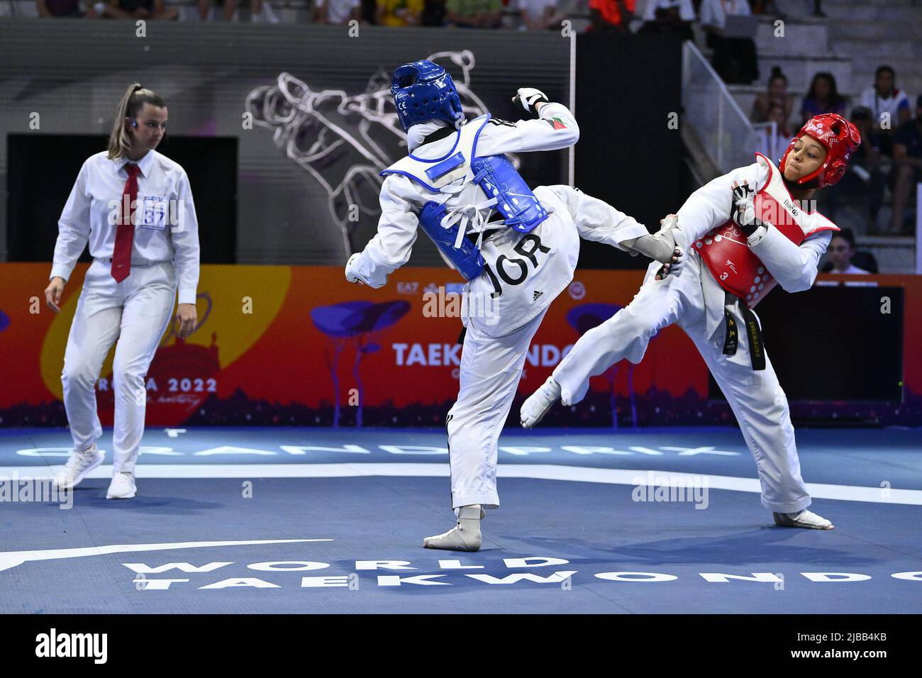 Julyana AL-SADEQ (JOR) vs Magda WIET HENIN (FRA) during the final -67Kg ...