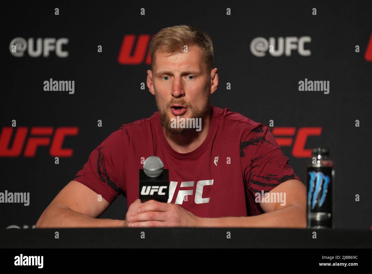 LAS VEGAS, NV - May 4: Alexander Volkov speaks with the press following ...