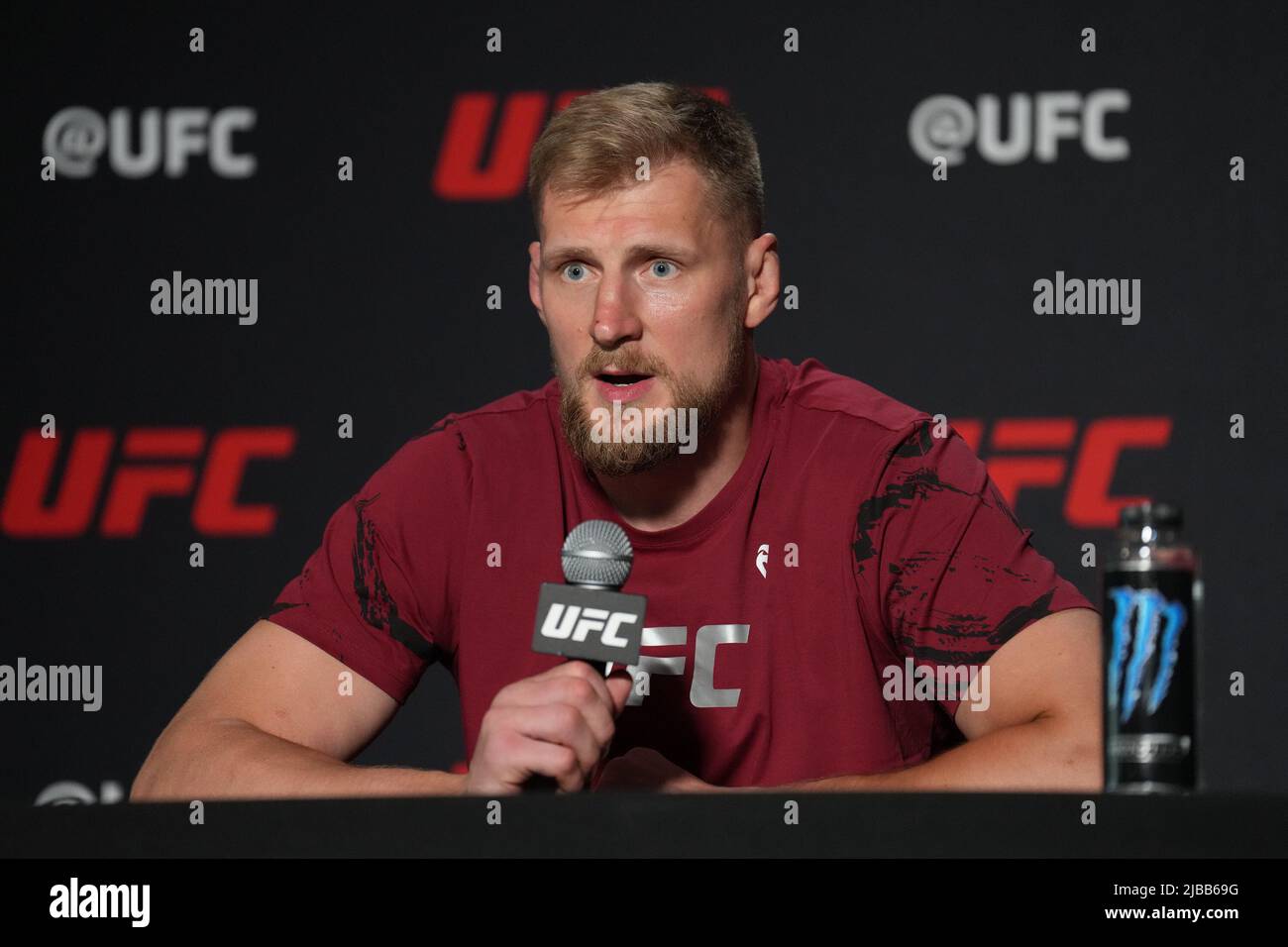 LAS VEGAS, NV - May 4: Alexander Volkov speaks with the press following ...