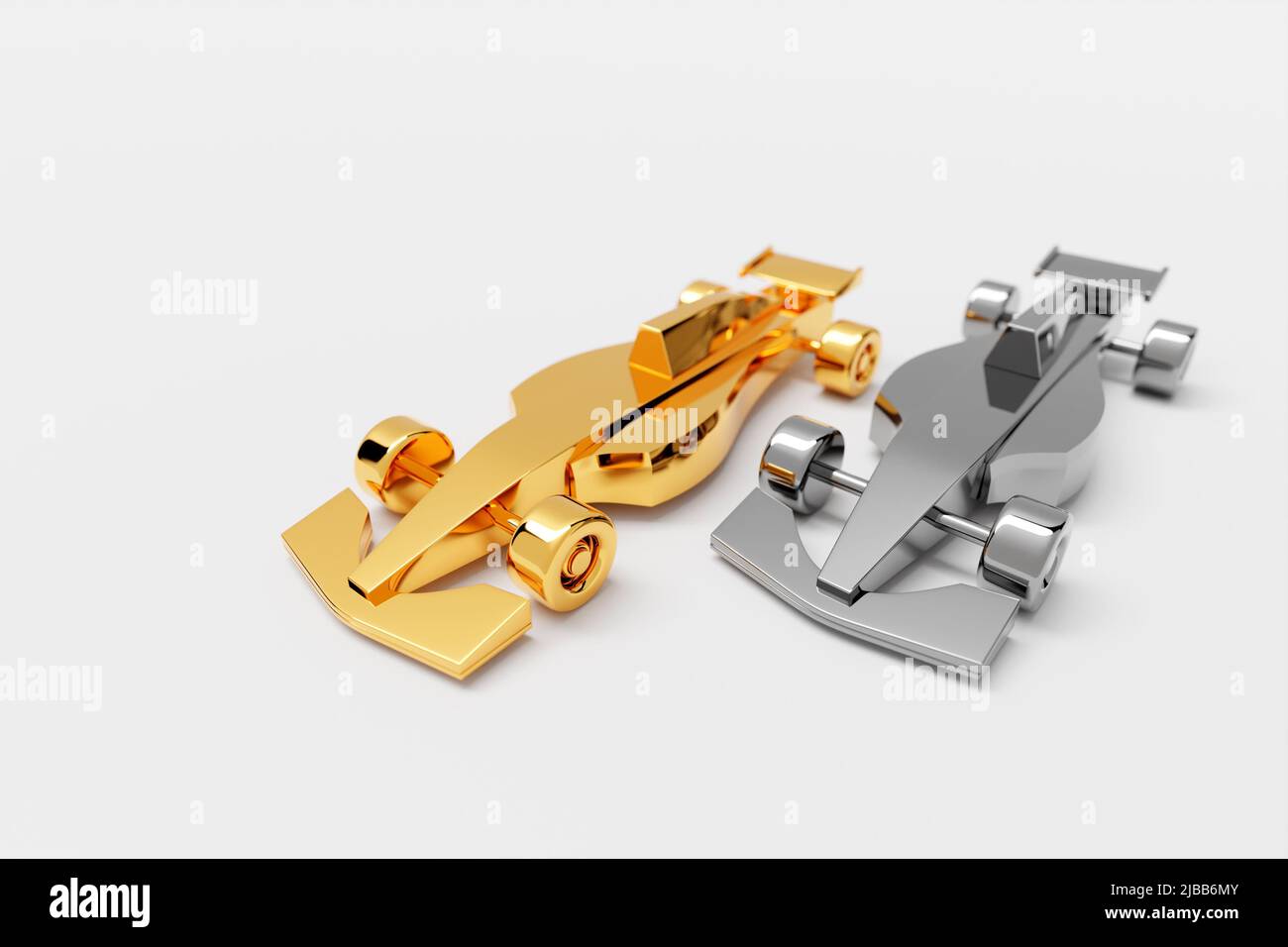 Sports gold and silver car racing design on white background. 3d ...