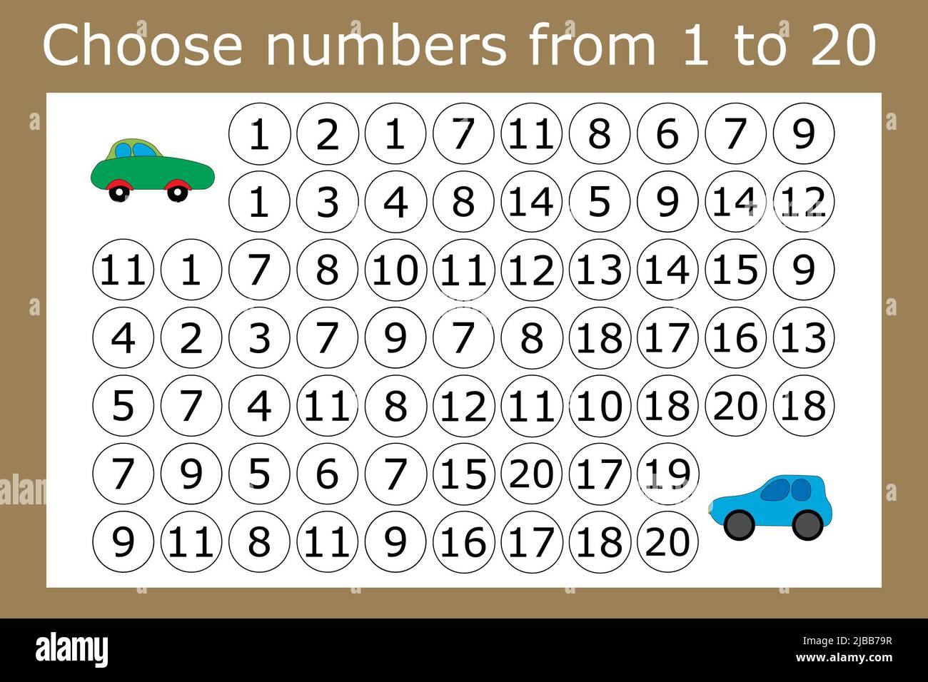Counting maze for kids. A fun game, a mathematical puzzle with the ...