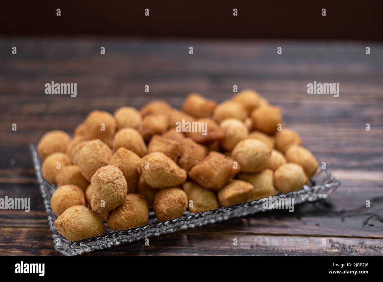 Traditional Brazilian snacks stuffed with chicken; "Coxinha de Frango ...