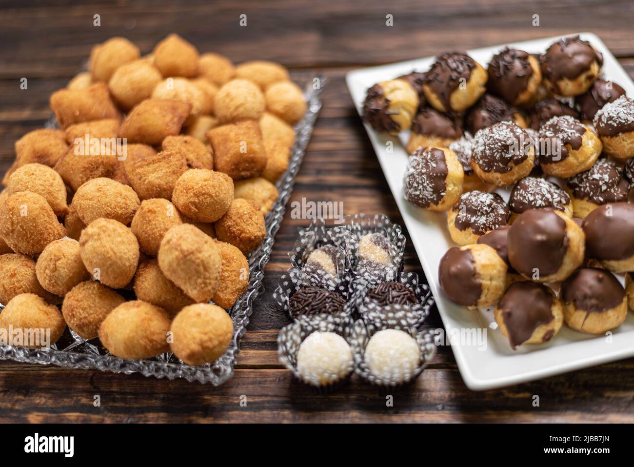 Traditional Brazilian snacks stuffed with chicken; "Coxinha de Frango ...