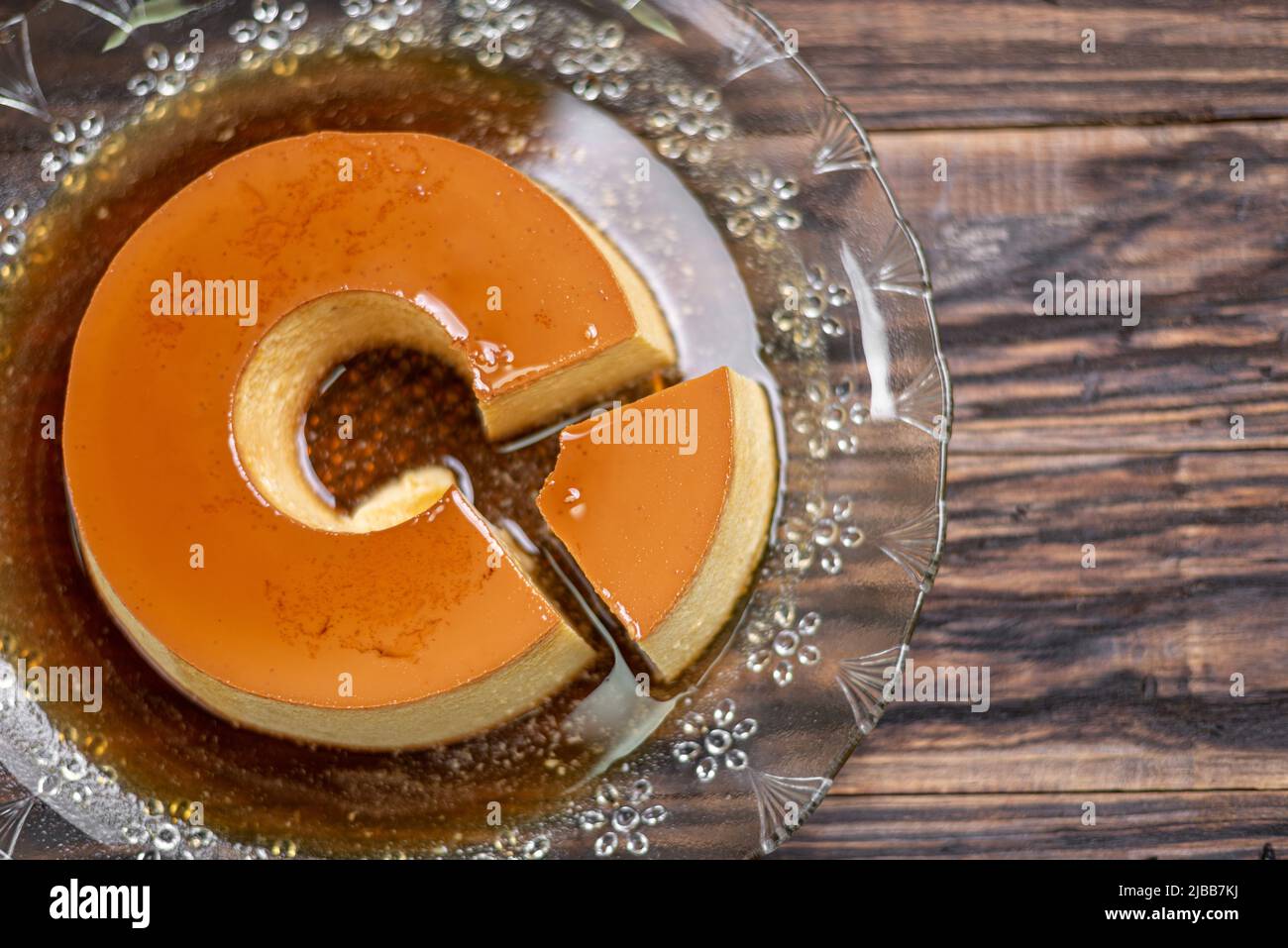 Milk Pudding or Pudim de leite. Brazilian dessert homemade caramel ...
