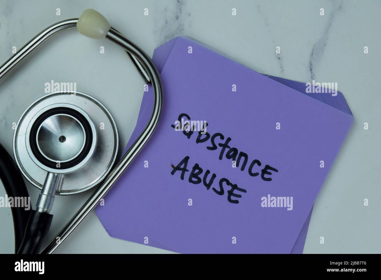 Concept of Substance Abuse write on sticky notes with stethoscope ...