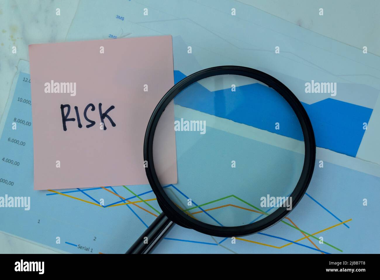 Concept of Risk write on sticky notes with diagram or graph isolated on ...