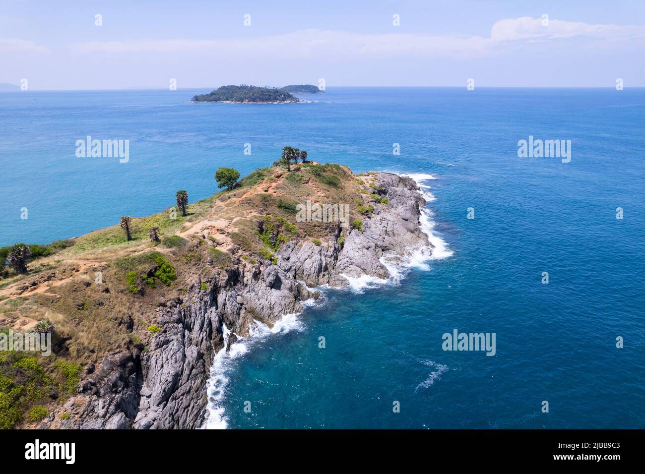 Aerial view of seacoast view in phuket island.Beautiful sea surface ...