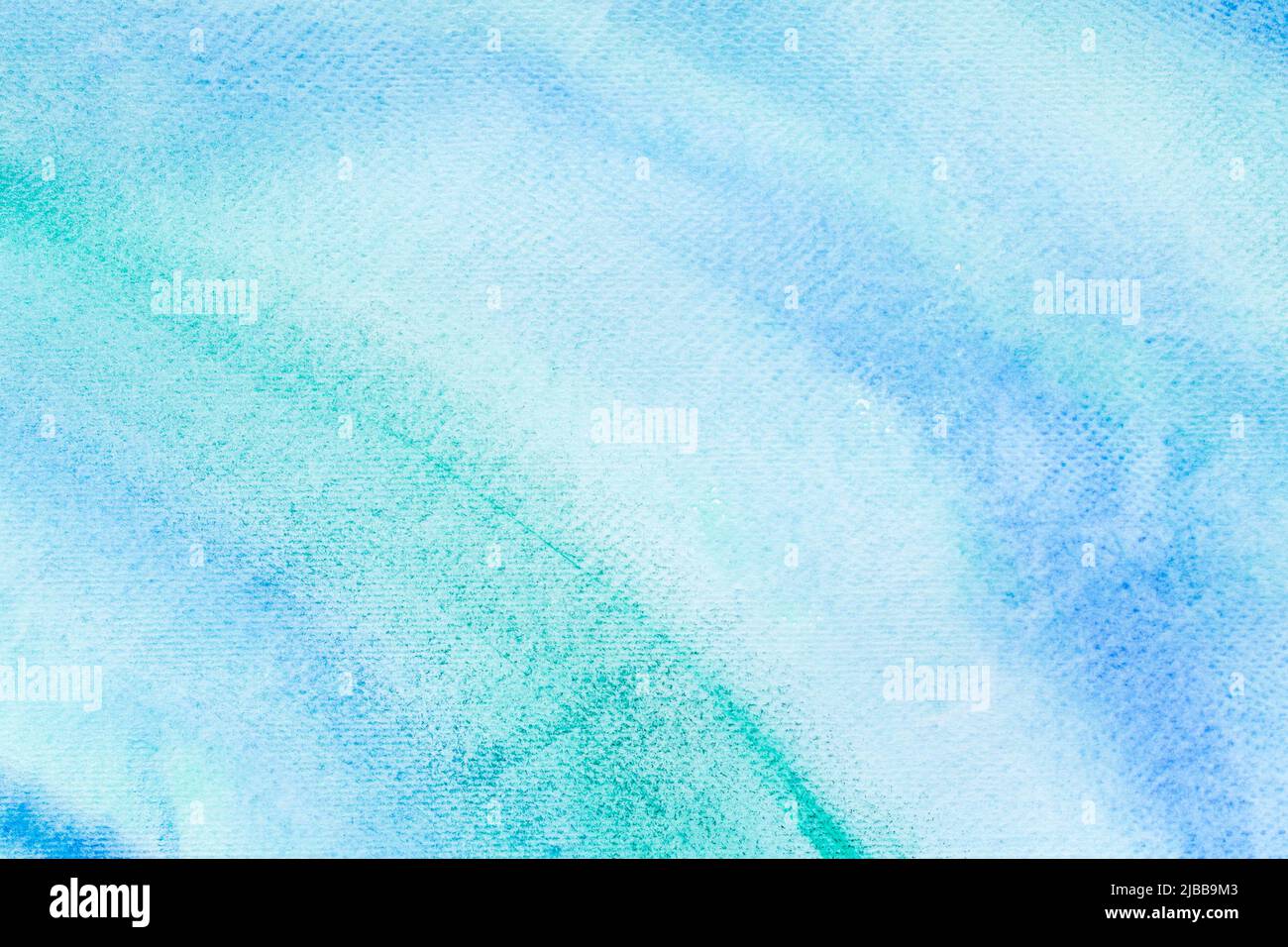 blue and turquoise watercolor painted background on paper texture Stock ...