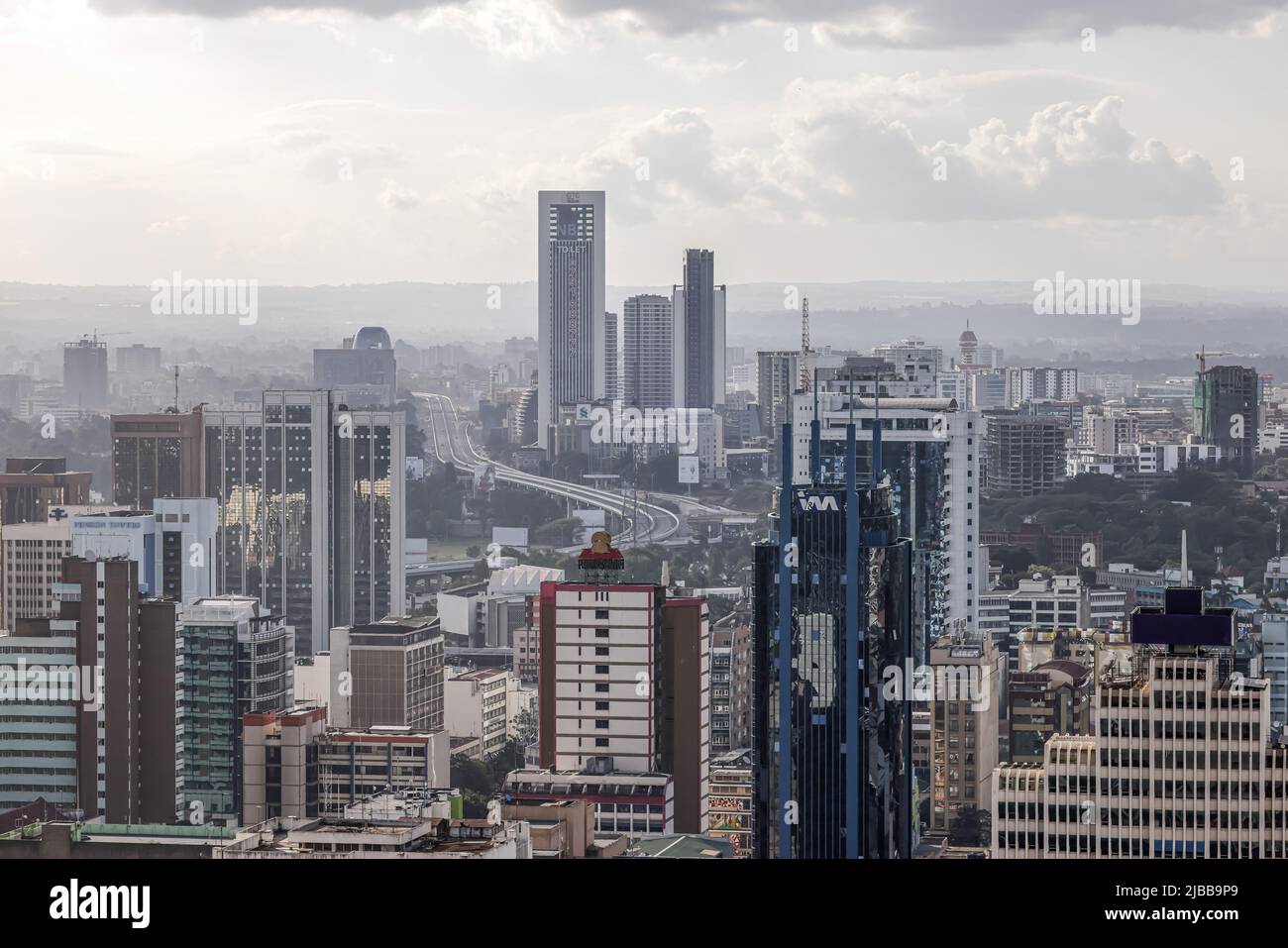 An aerial view of the modern Nairobi cityscape, capital city of Kenya ...