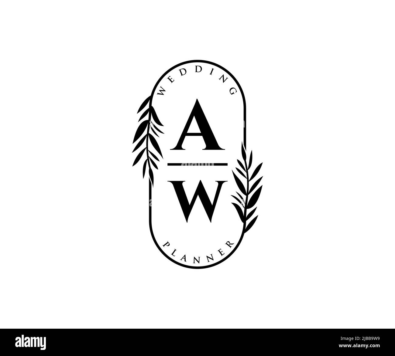 AW Initials letter Wedding monogram logos collection, hand drawn modern ...