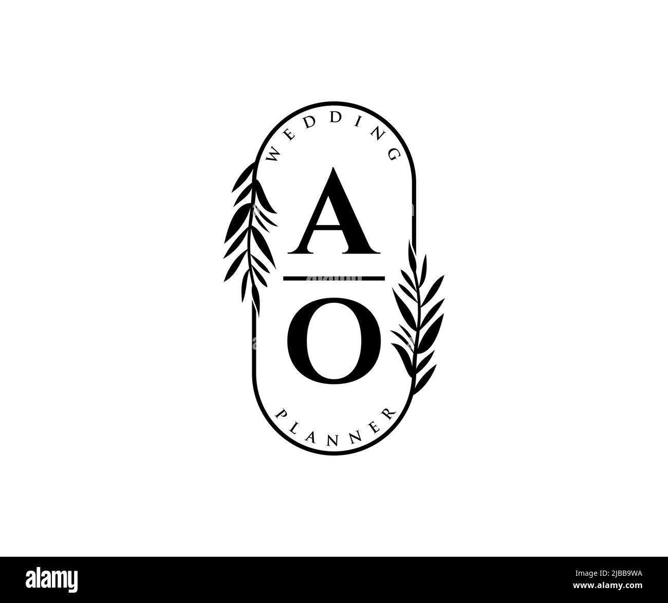 AO Initials letter Wedding monogram logos collection, hand drawn modern ...