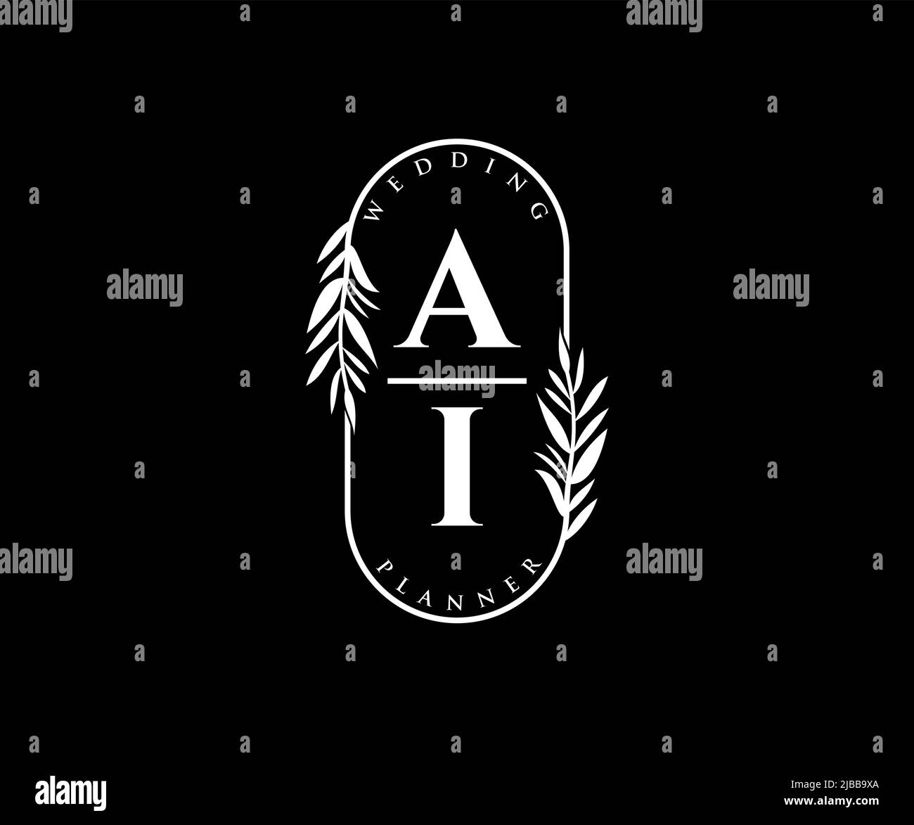 AI Initials letter Wedding monogram logos collection, hand drawn modern ...