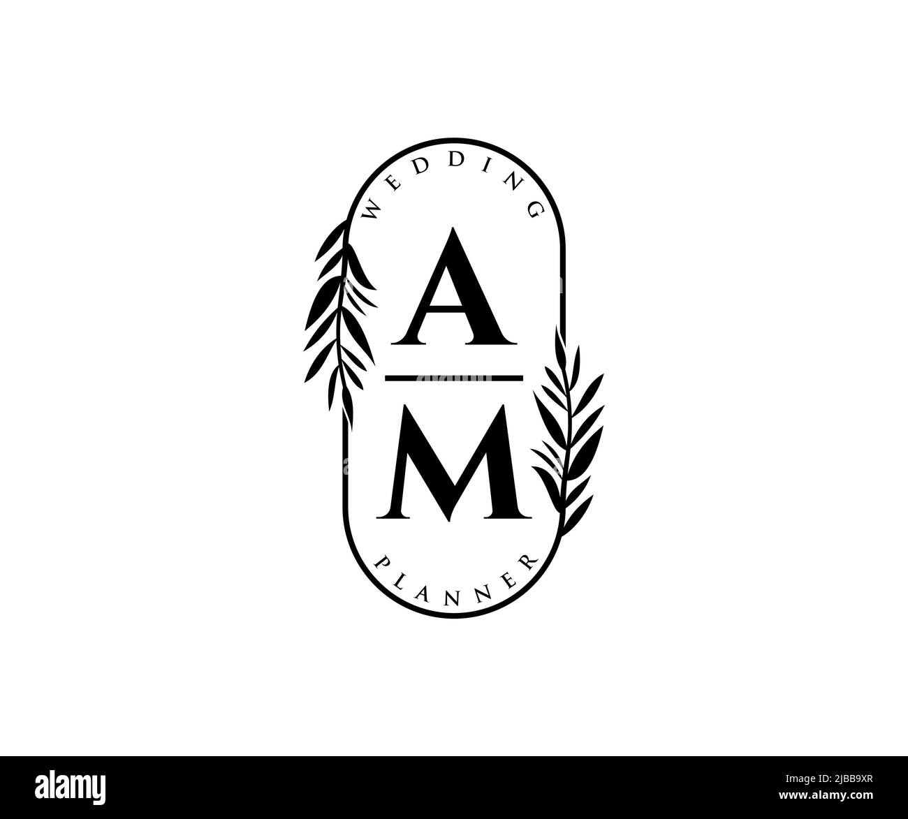 AM Initials letter Wedding monogram logos collection, hand drawn modern ...