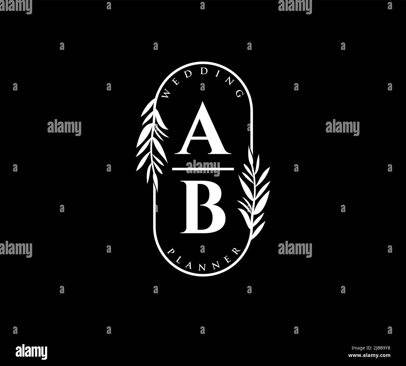 AB Initials letter Wedding monogram logos collection, hand drawn modern ...