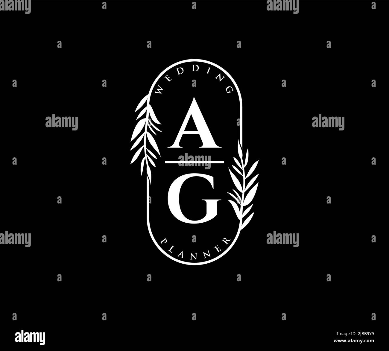 AG Initials letter Wedding monogram logos collection, hand drawn modern ...