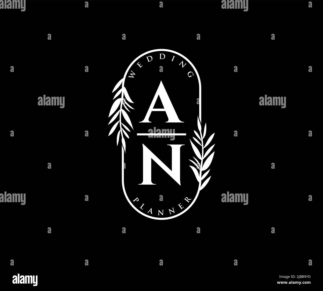 AN Initials letter Wedding monogram logos collection, hand drawn modern ...