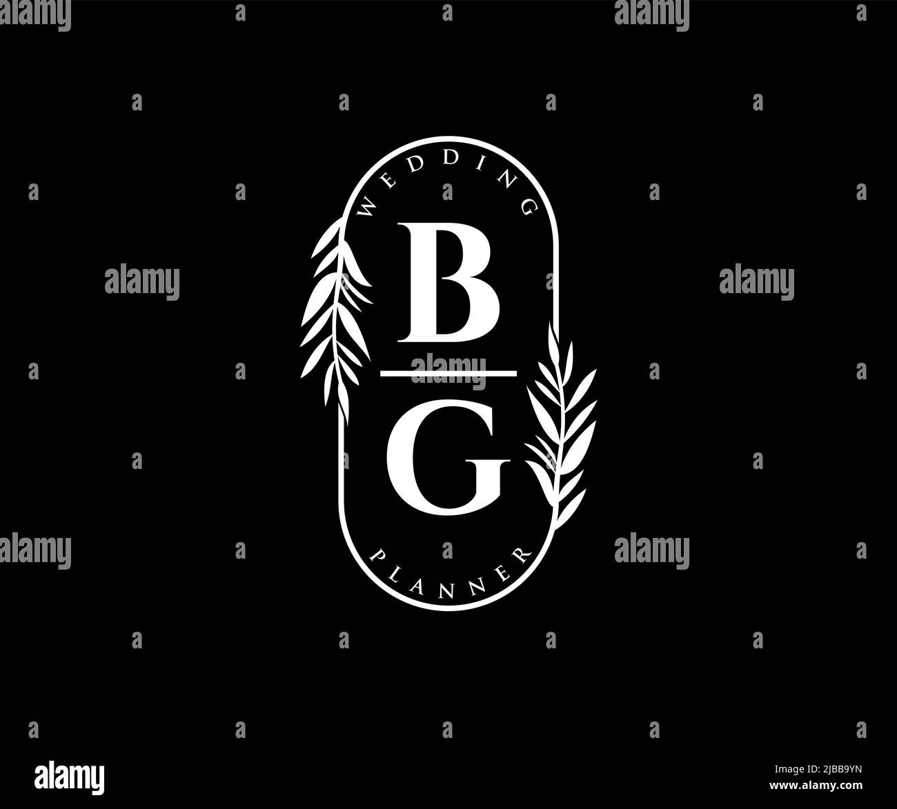 BG Initials letter Wedding monogram logos collection, hand drawn modern ...