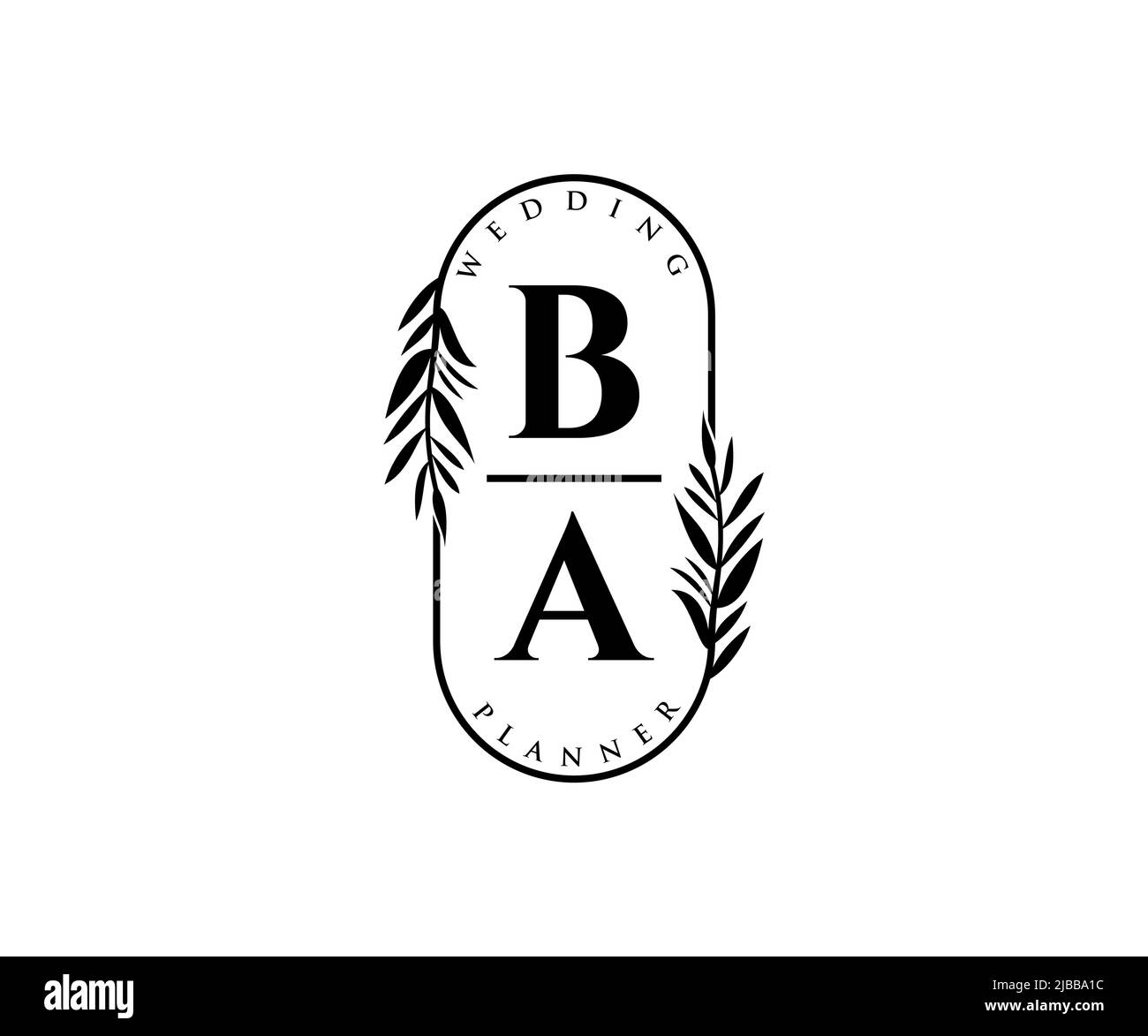 BA Initials letter Wedding monogram logos collection, hand drawn modern ...