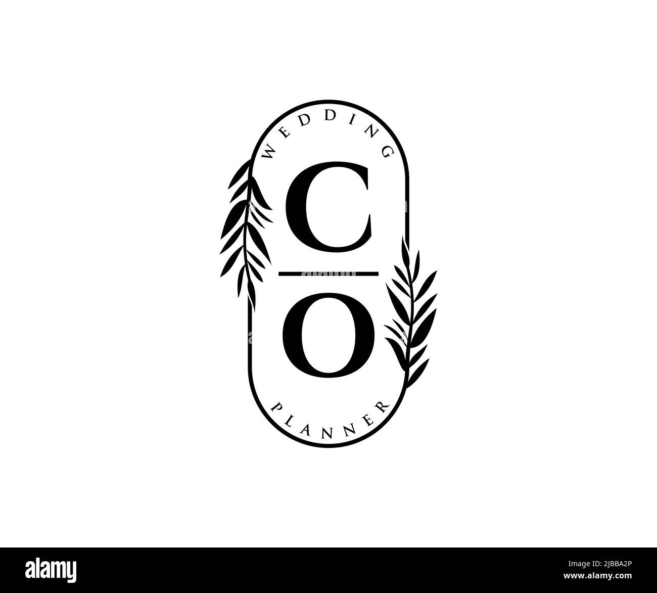 CO Initials letter Wedding monogram logos collection, hand drawn modern ...