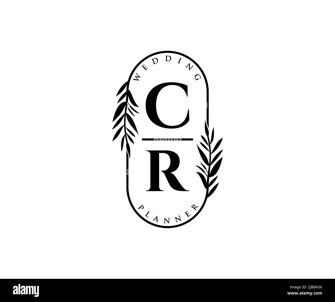 CR Initials letter Wedding monogram logos collection, hand drawn modern ...