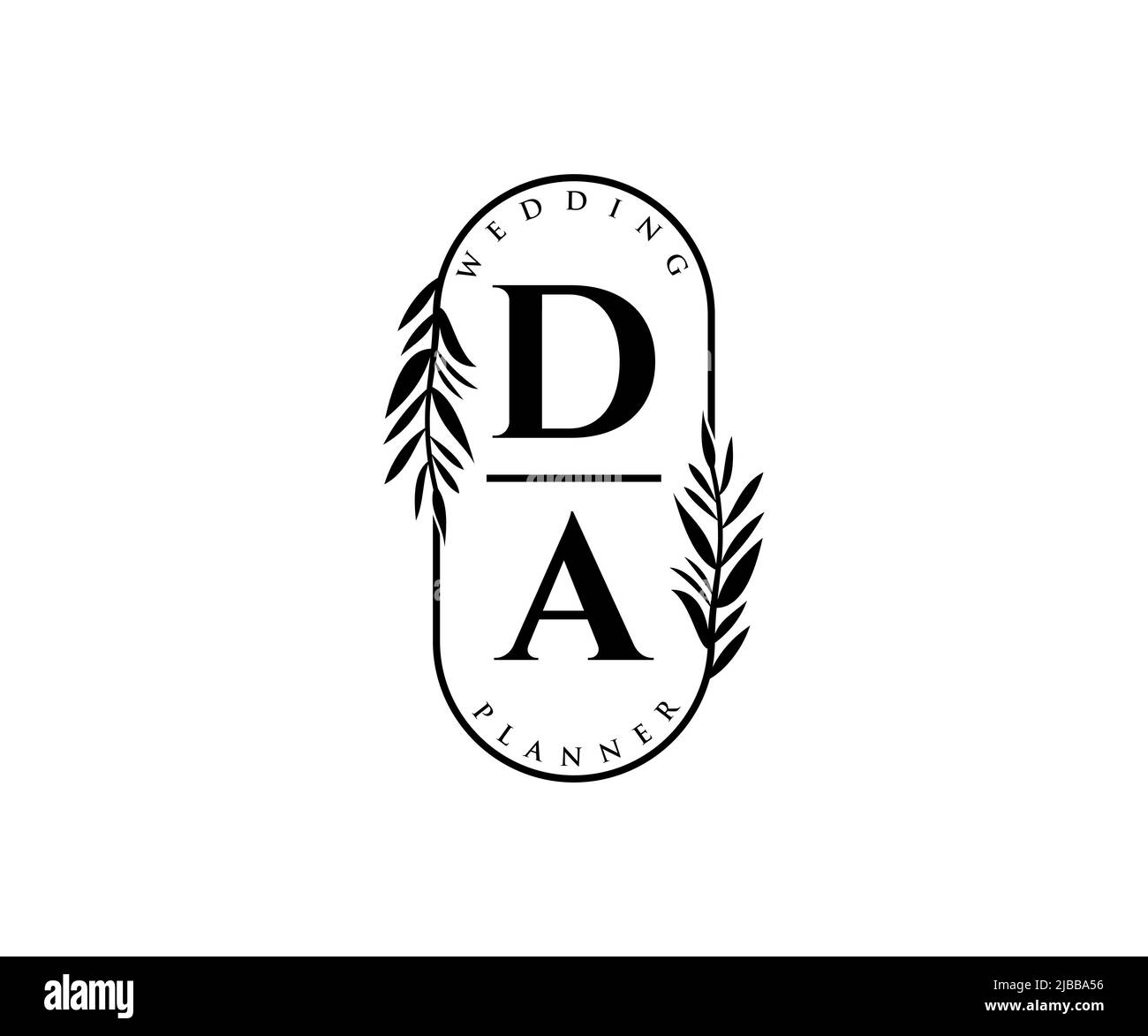 DA Initials letter Wedding monogram logos collection, hand drawn modern ...