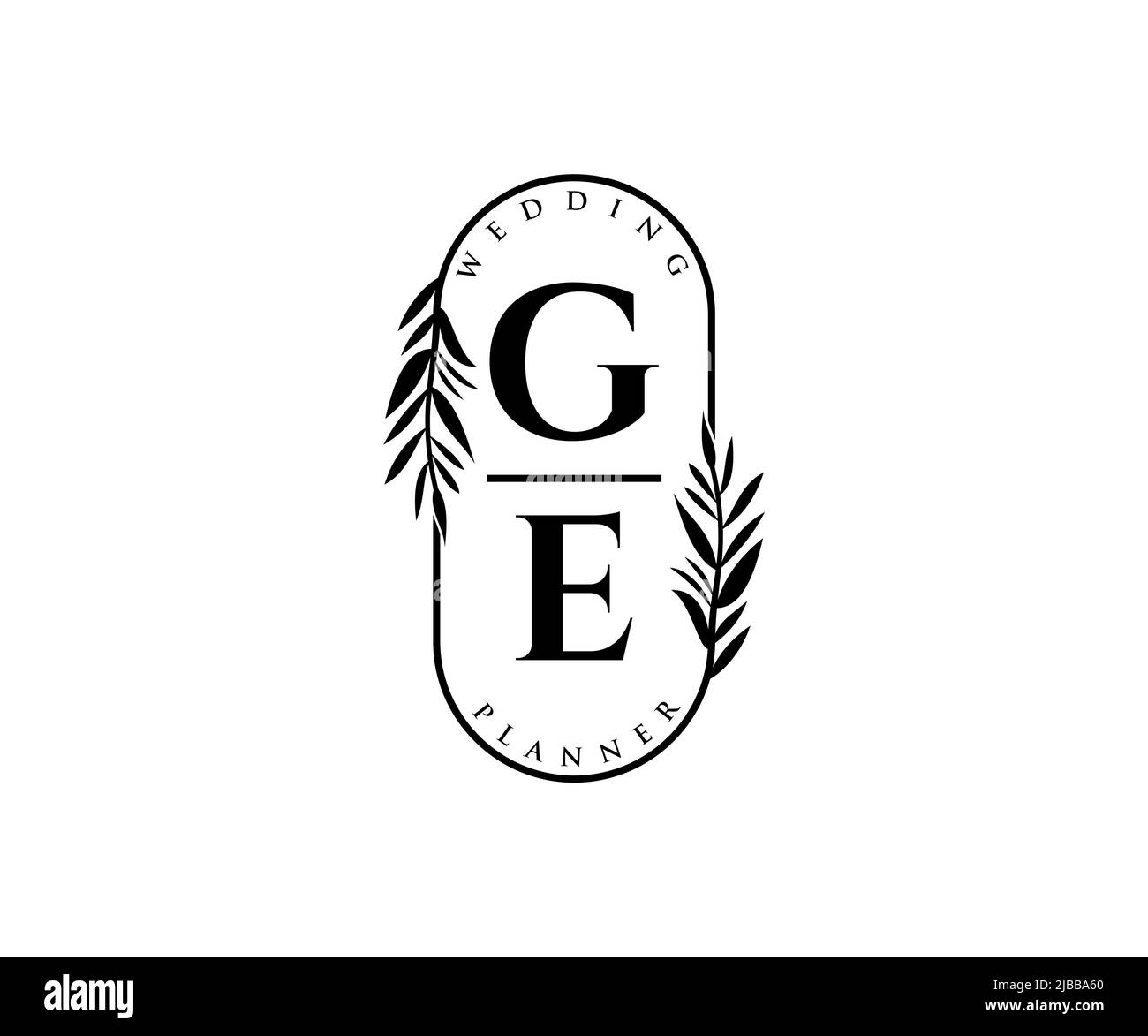 GE Initials letter Wedding monogram logos collection, hand drawn modern ...