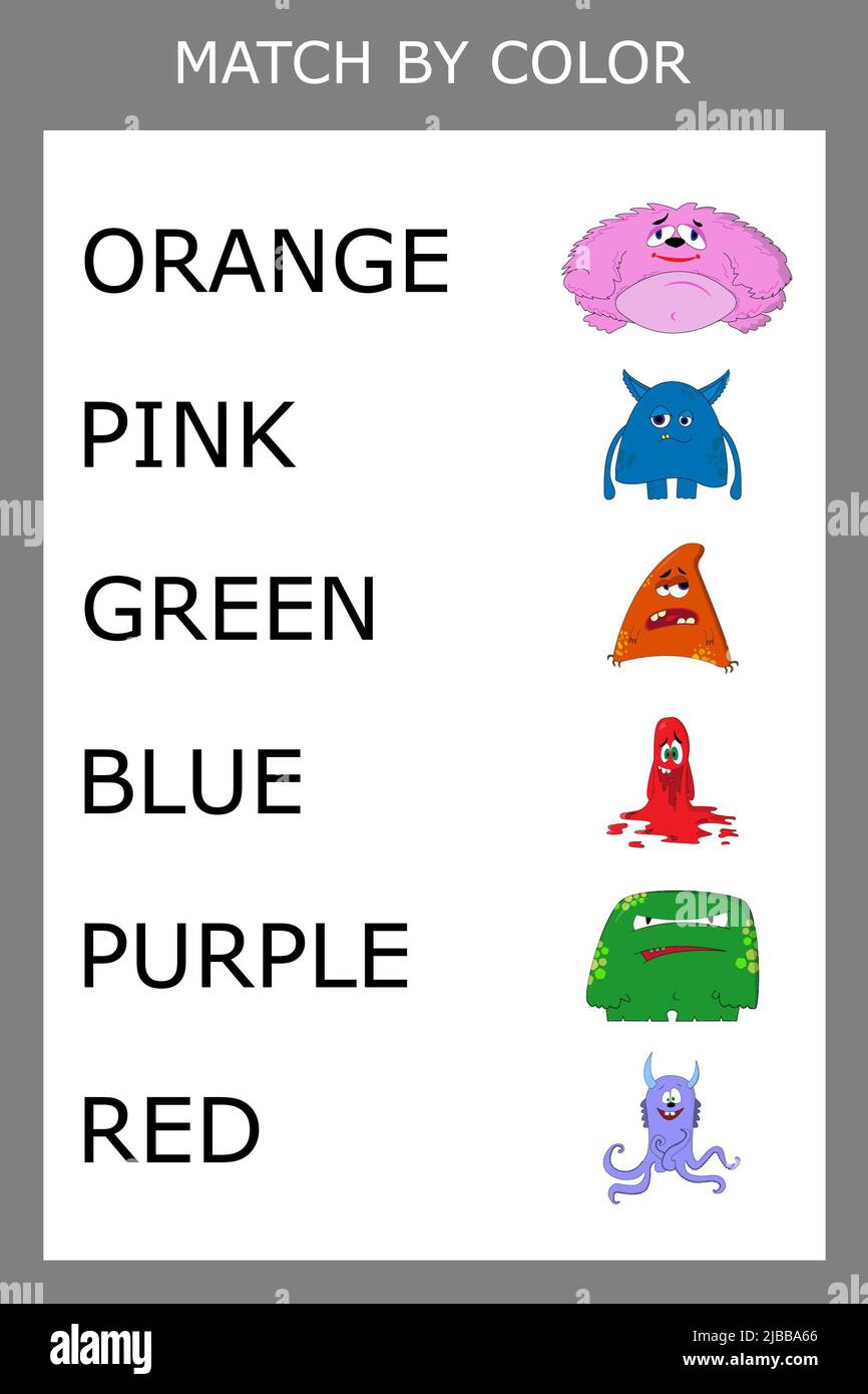Connect the name of the color and the character of the monster. Logic ...