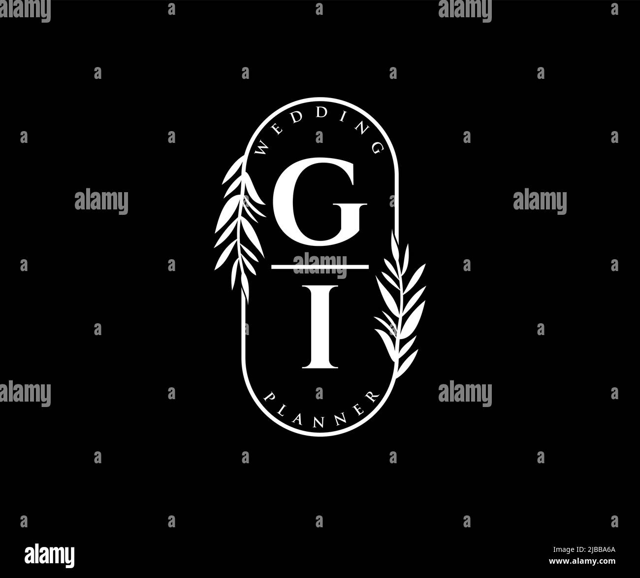 GI Initials letter Wedding monogram logos collection, hand drawn modern ...