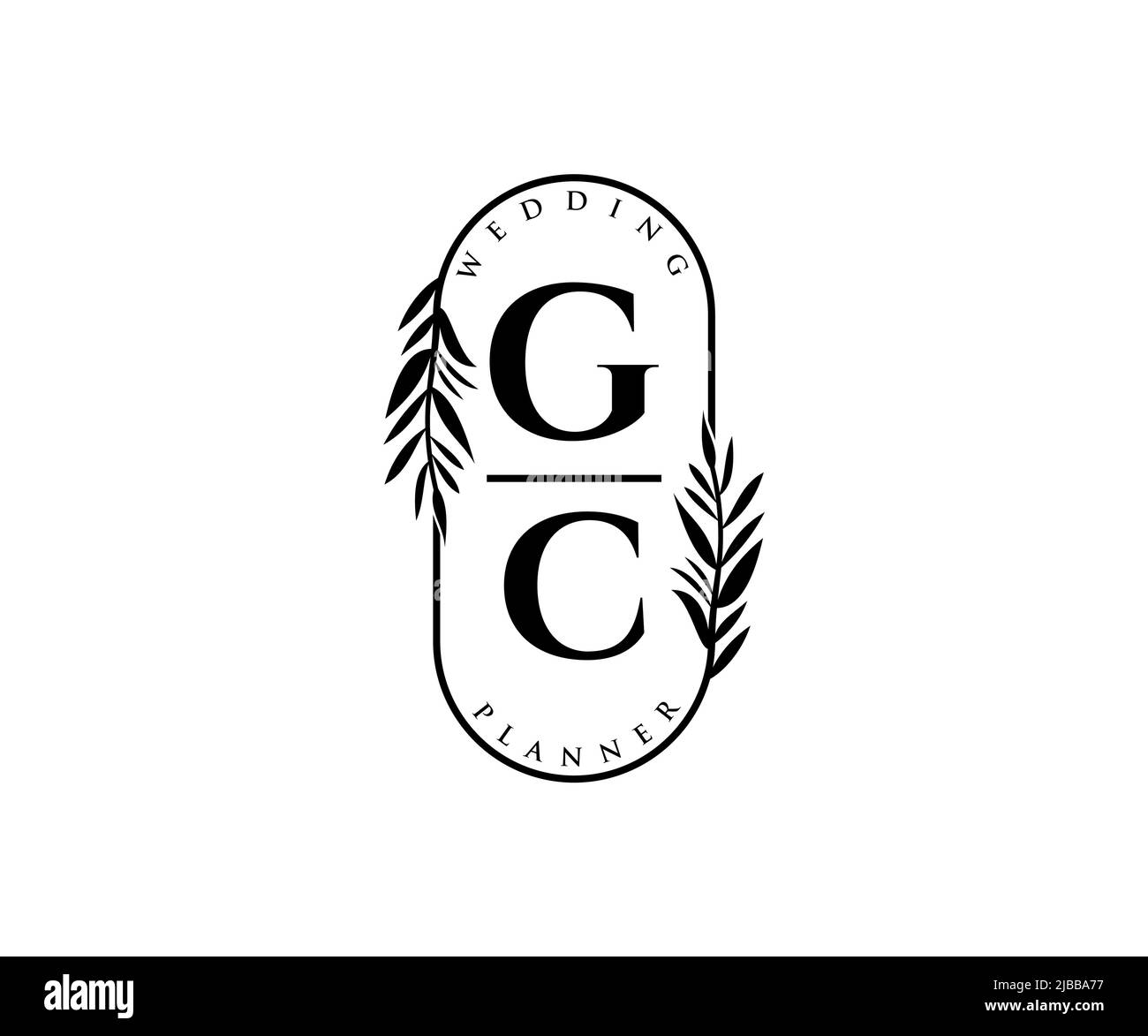 GC Initials letter Wedding monogram logos collection, hand drawn modern ...