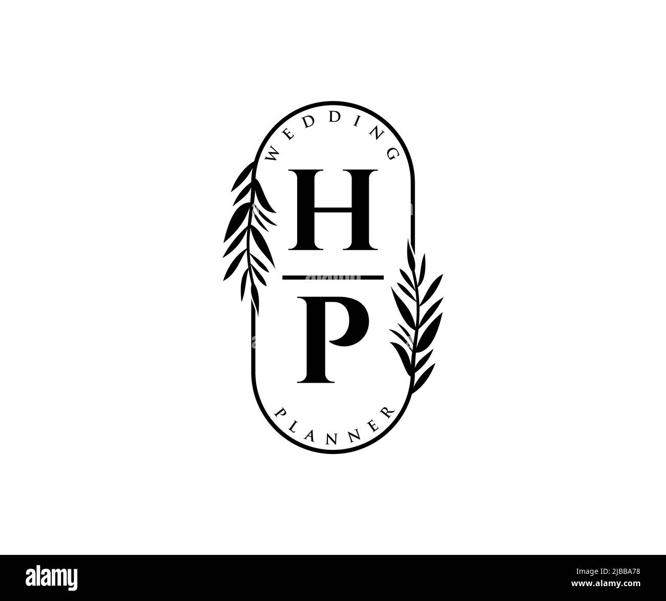 HP Initials letter Wedding monogram logos collection, hand drawn modern ...