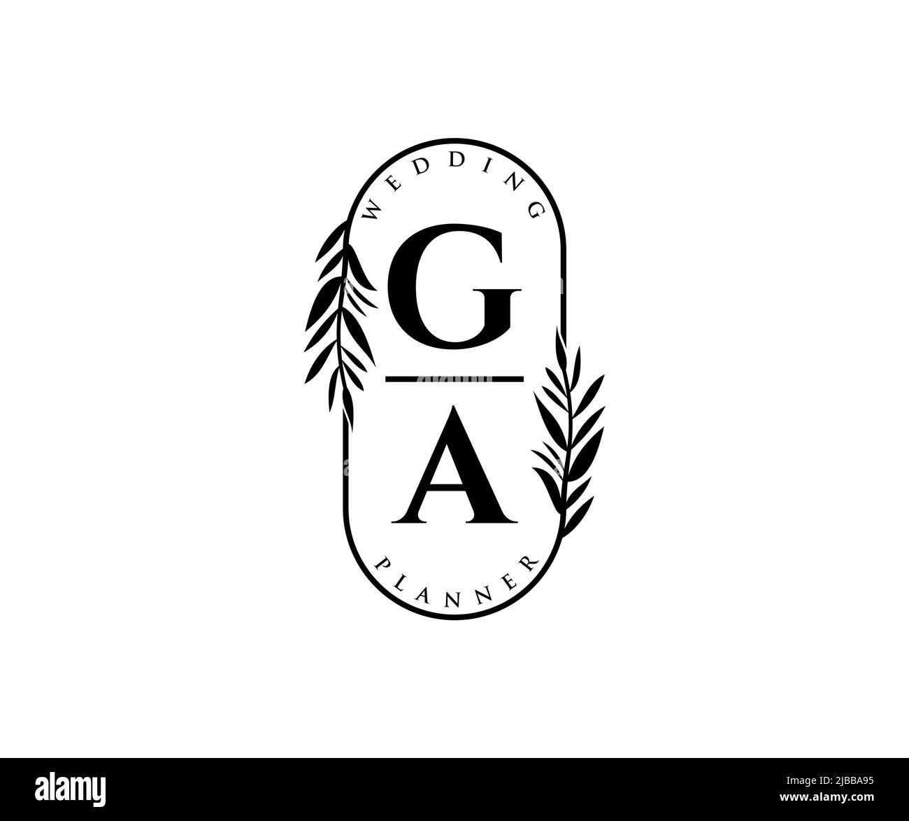 GA Initials letter Wedding monogram logos collection, hand drawn modern ...