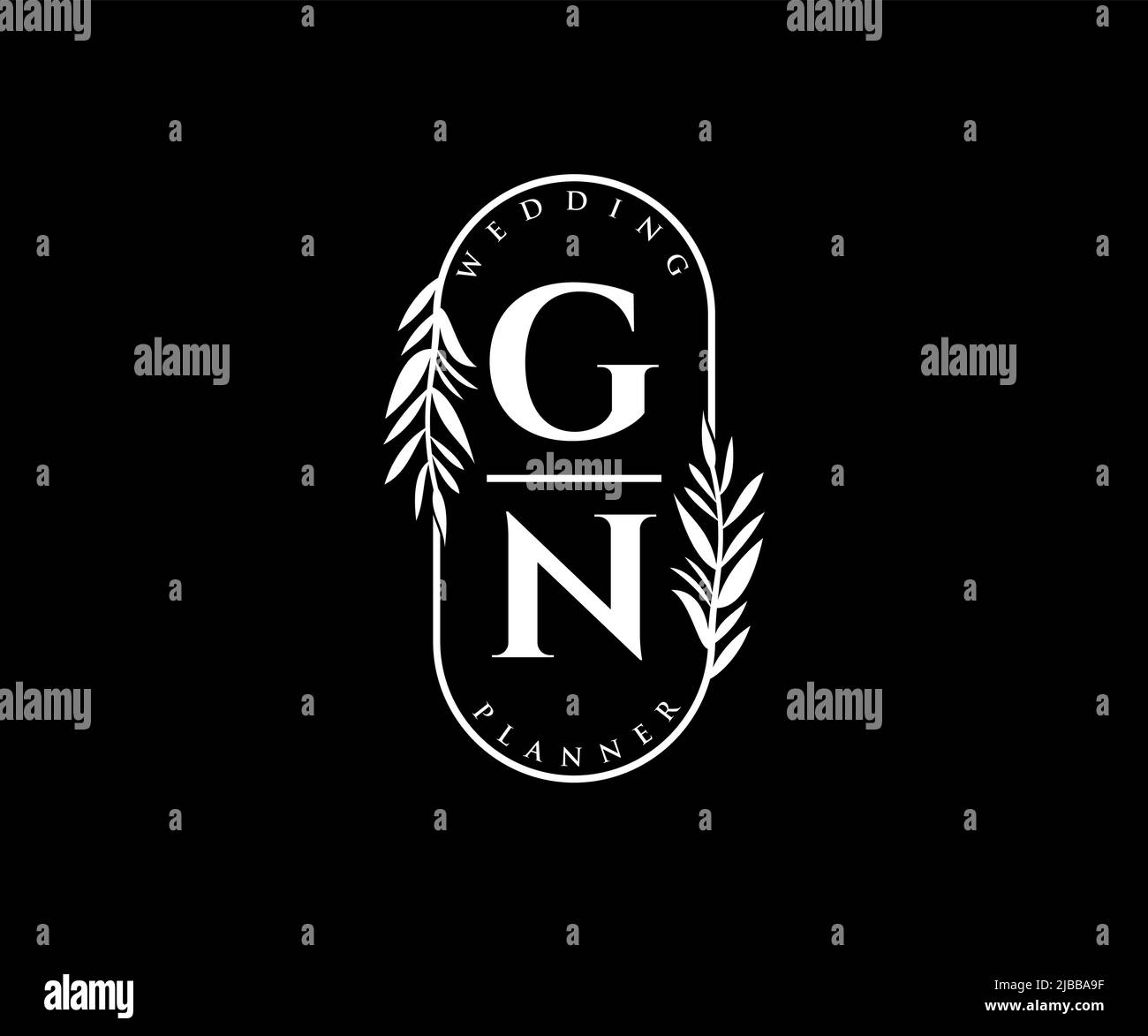 GN Initials letter Wedding monogram logos collection, hand drawn modern ...