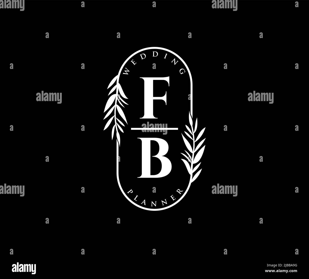 FB Initials letter Wedding monogram logos collection, hand drawn modern ...