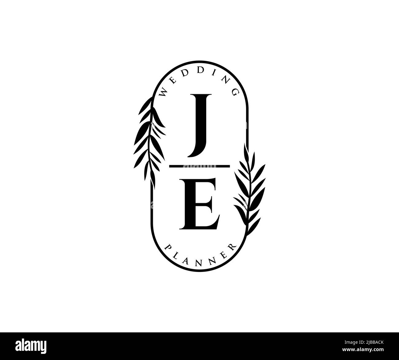 JE Initials letter Wedding monogram logos collection, hand drawn modern ...