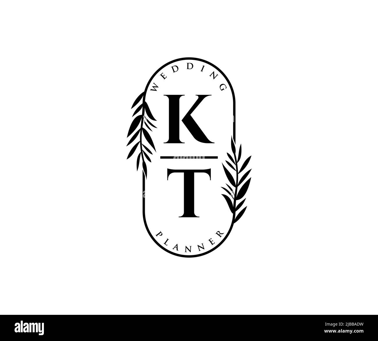 KT Initials letter Wedding monogram logos collection, hand drawn modern ...