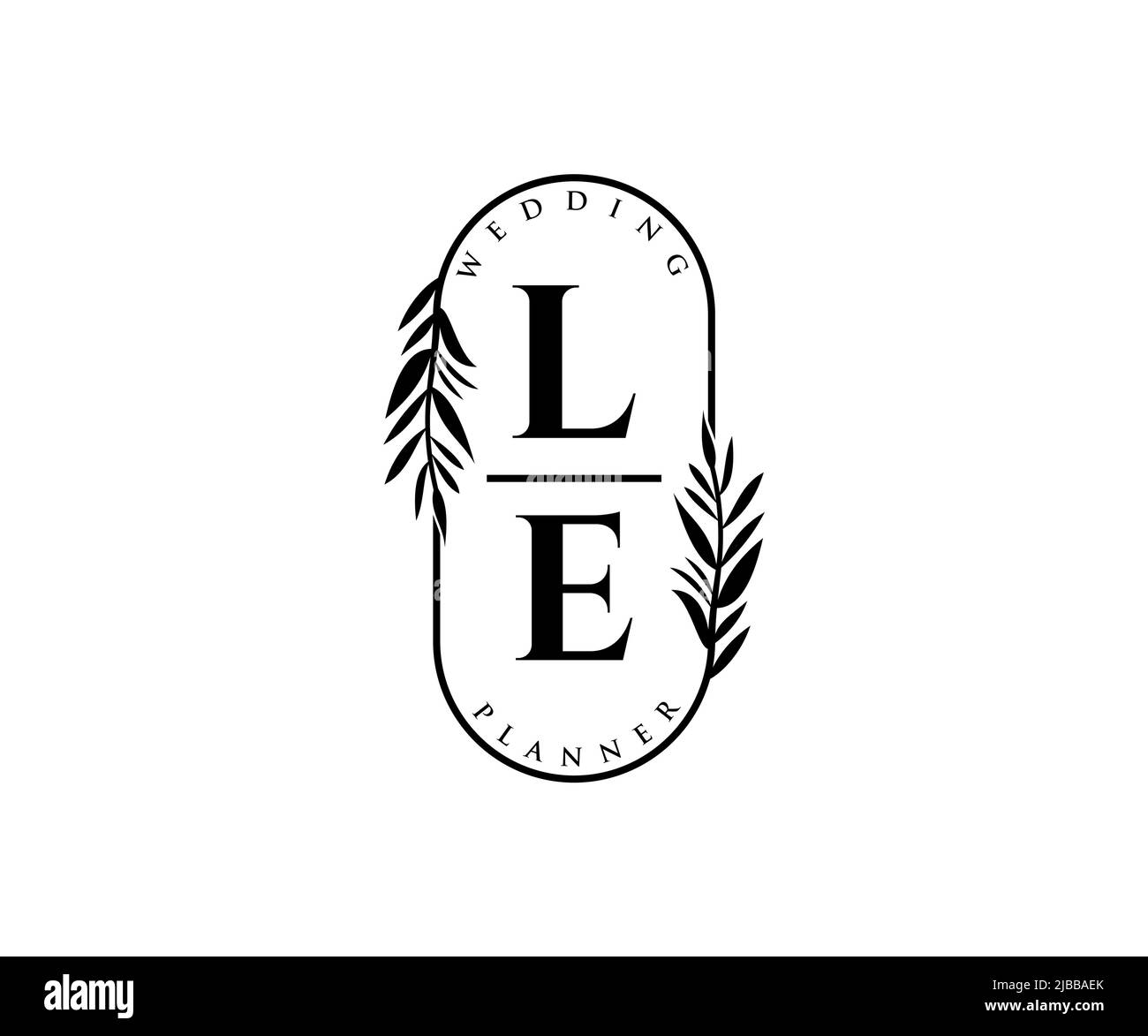 LE Initials letter Wedding monogram logos collection, hand drawn modern ...