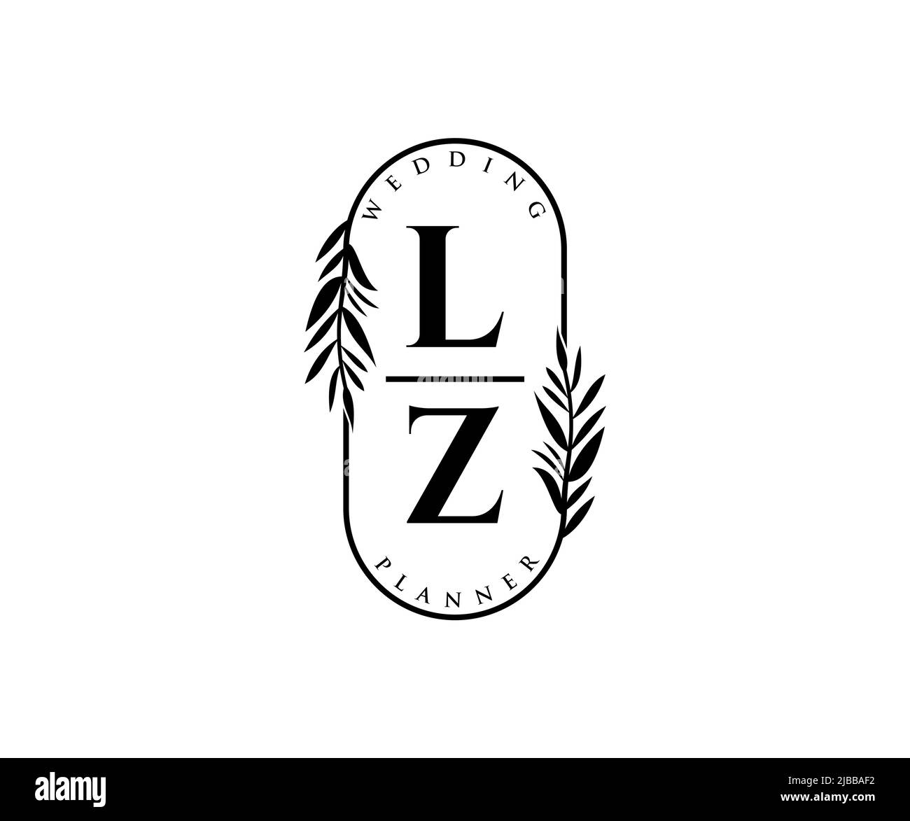 LZ Initials letter Wedding monogram logos collection, hand drawn modern ...