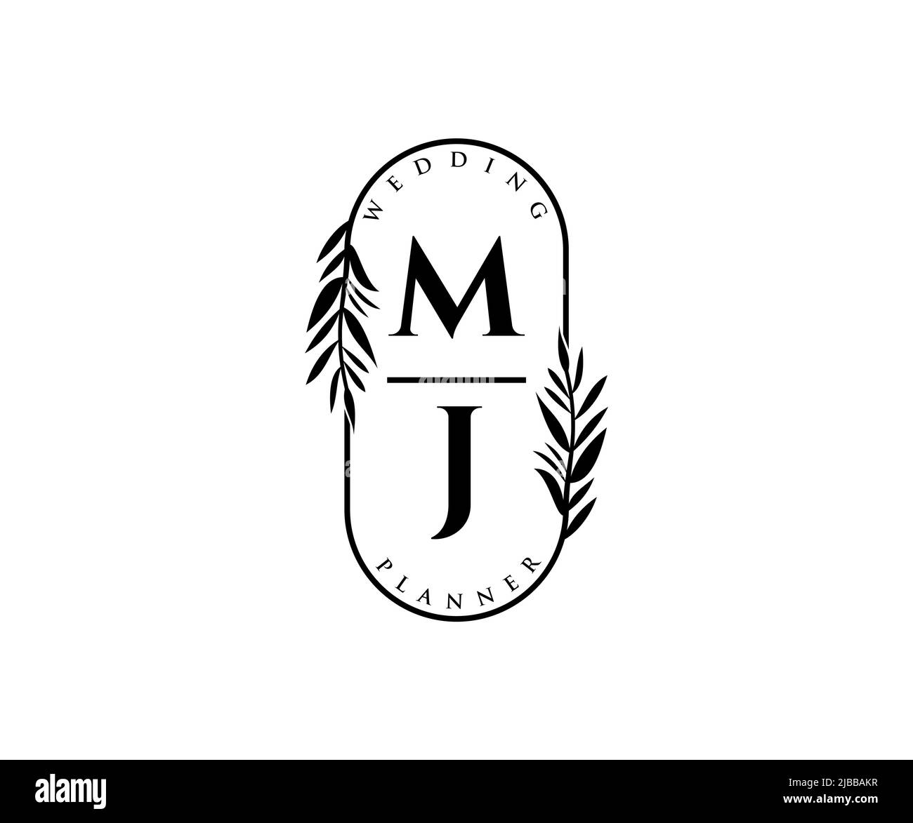 MJ Initials letter Wedding monogram logos collection, hand drawn modern ...