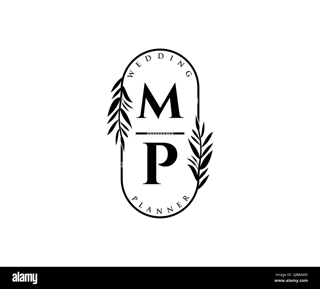 MP Initials letter Wedding monogram logos collection, hand drawn modern ...