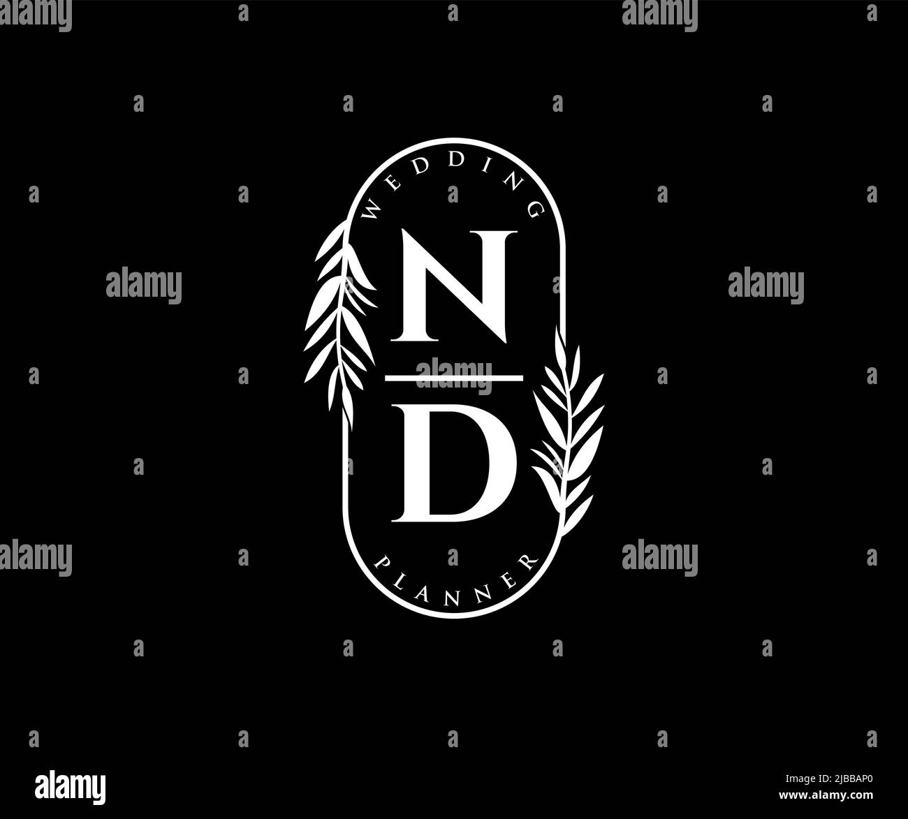 ND Initials letter Wedding monogram logos collection, hand drawn modern ...