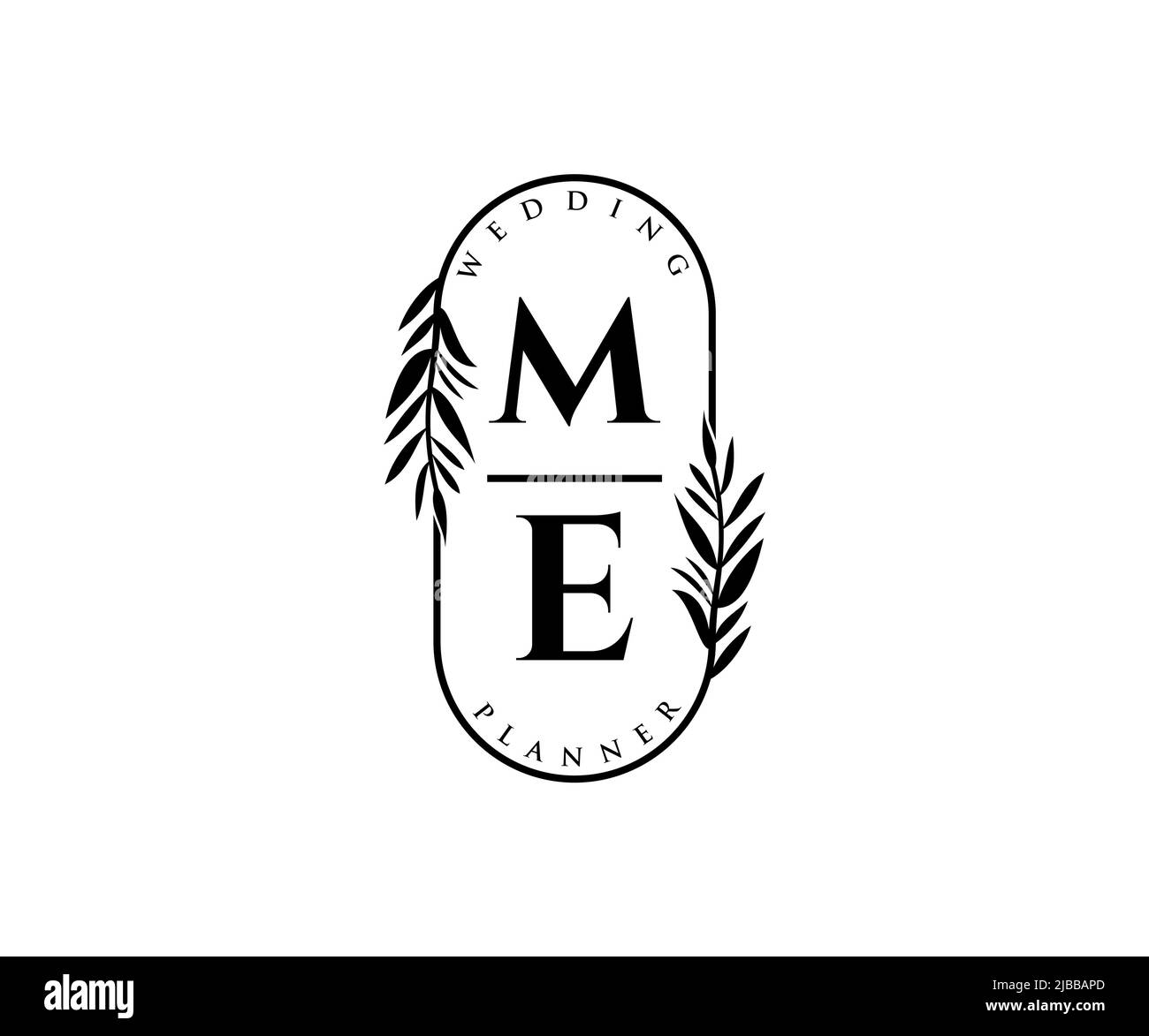 ME Initials letter Wedding monogram logos collection, hand drawn modern ...